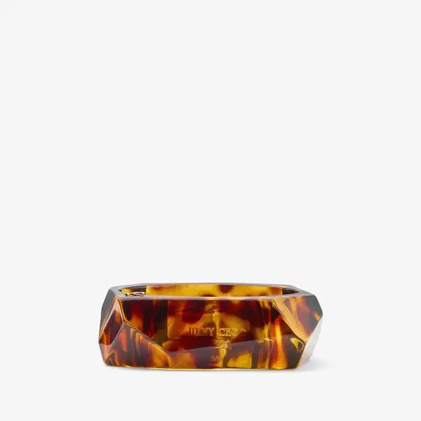 JIMMY CHOO Tortoiseshell Acrylic Faceted Bracelet - Tortoiseshell/gold