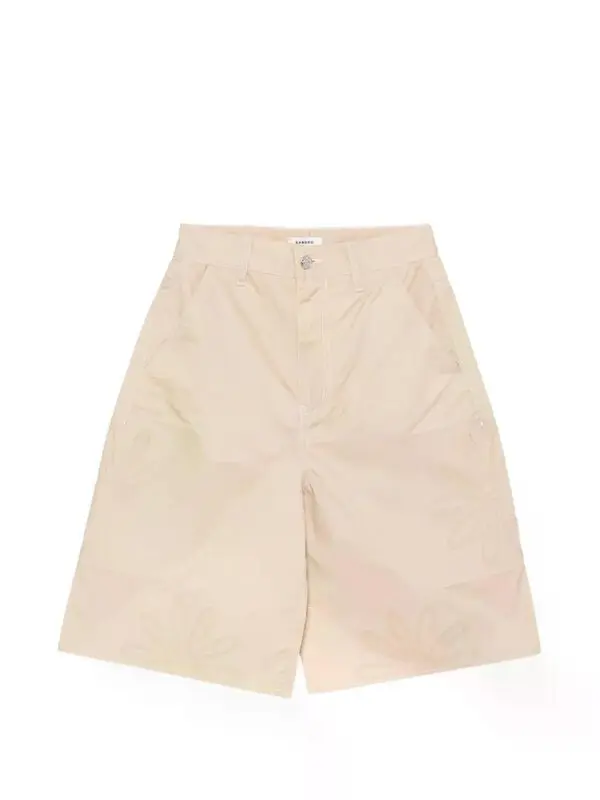 Sandro Cotton Bermuda Shorts With Floral Appliqu