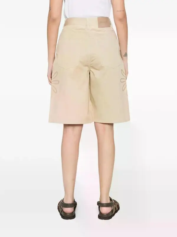 Sandro Cotton Bermuda Shorts With Floral Appliqu