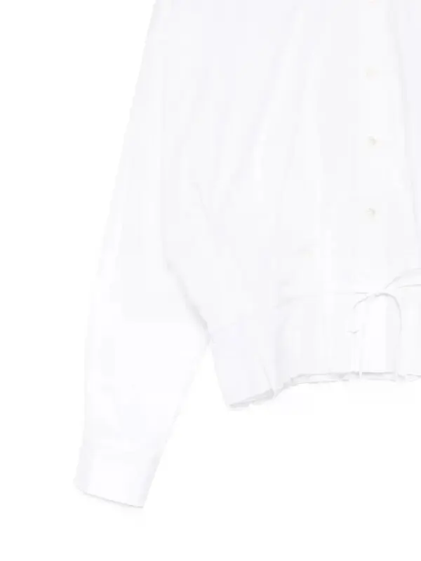 Staud Drawstring Frayed Shirt