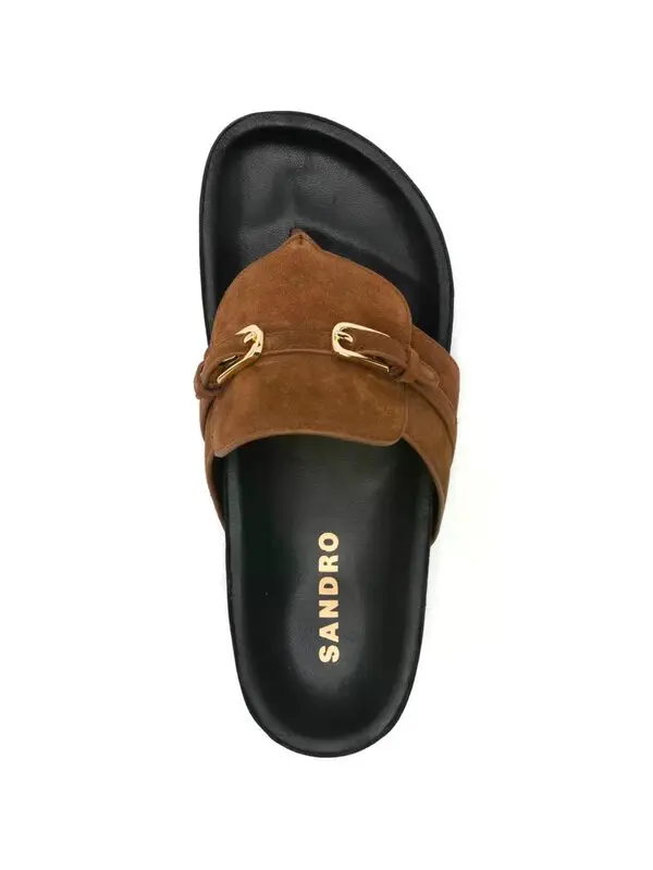 Sandro Buckle-detail Suede Sandals