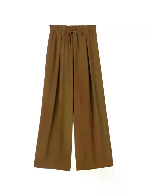 JAMES PERSE Matte Pleated Wide Leg Trousers - Brown