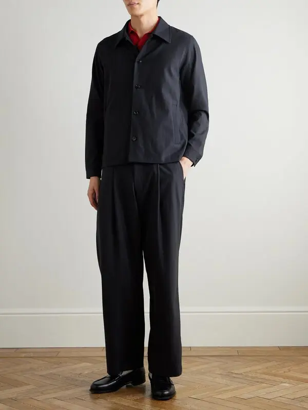 Nn07 Wide-leg Pleated Pinstriped Woven Trousers - Blue