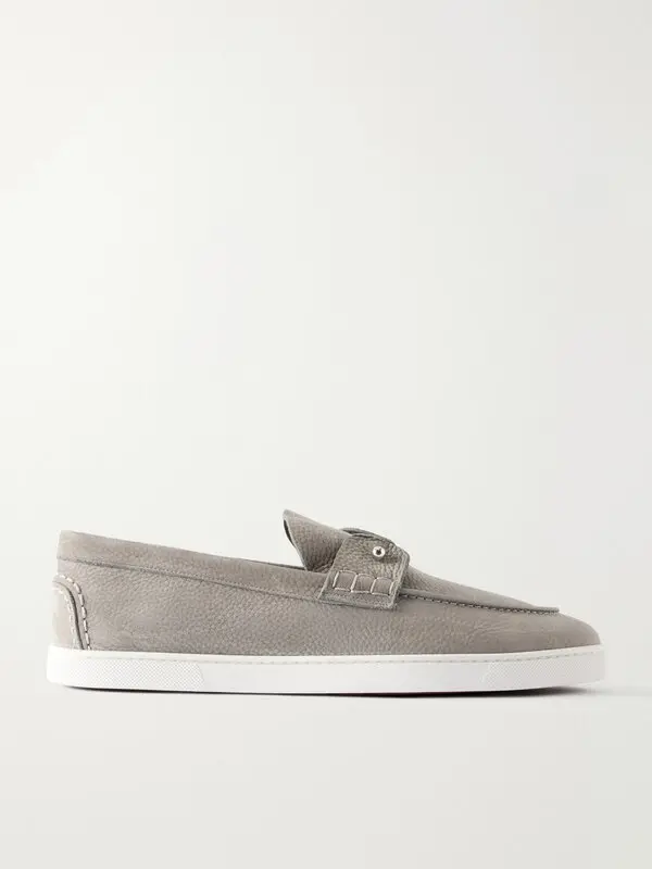 CHRISTIAN LOUBOUTIN Chambeliboat Nubuck Loafers - Gray