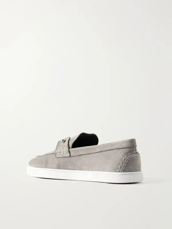 CHRISTIAN LOUBOUTIN Chambeliboat Nubuck Loafers - Gray