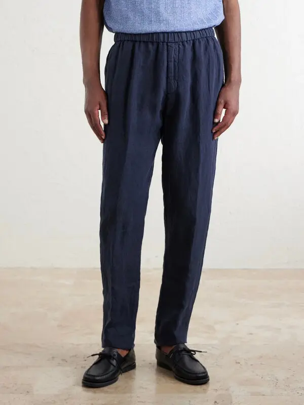 Boglioli Tapered Linen Drawstring Trousers