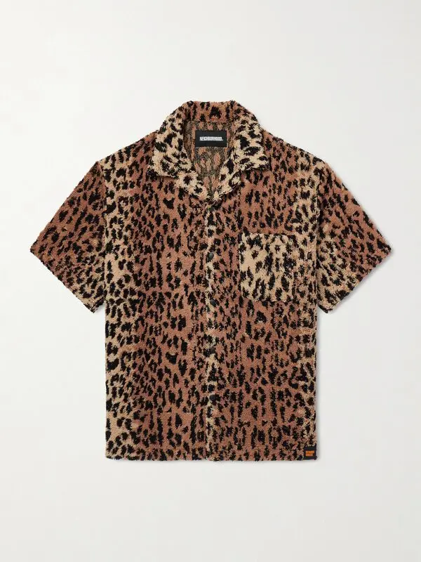 NEIGHBORHOOD Hippopotamus Leopard-print Cotton-blend Terry Shirt