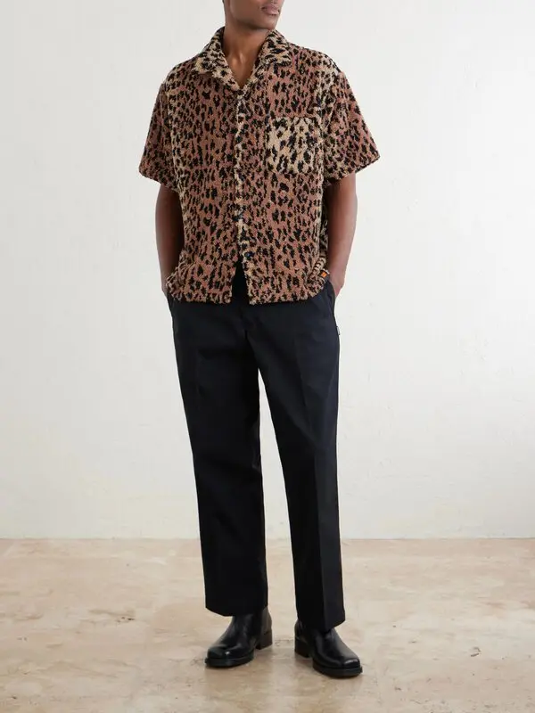 NEIGHBORHOOD Hippopotamus Leopard-print Cotton-blend Terry Shirt