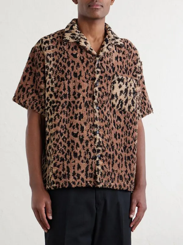 NEIGHBORHOOD Hippopotamus Leopard-print Cotton-blend Terry Shirt
