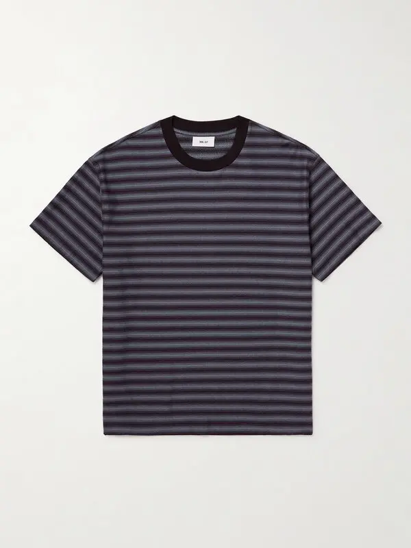Nn07 Lionel 30017 Striped Cotton-jacquard T-shirt