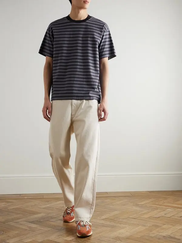 Nn07 Lionel 30017 Striped Cotton-jacquard T-shirt