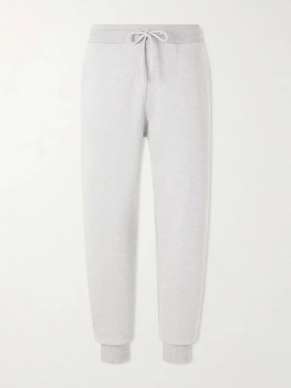 AMI Paris Logo-embroidered Cotton-french Terry Sweatpants