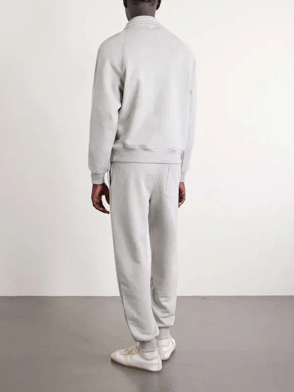 AMI Paris Logo-embroidered Cotton-french Terry Sweatpants
