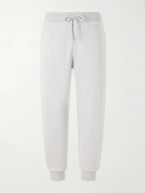 AMI Paris Logo-embroidered Cotton-french Terry Sweatpants