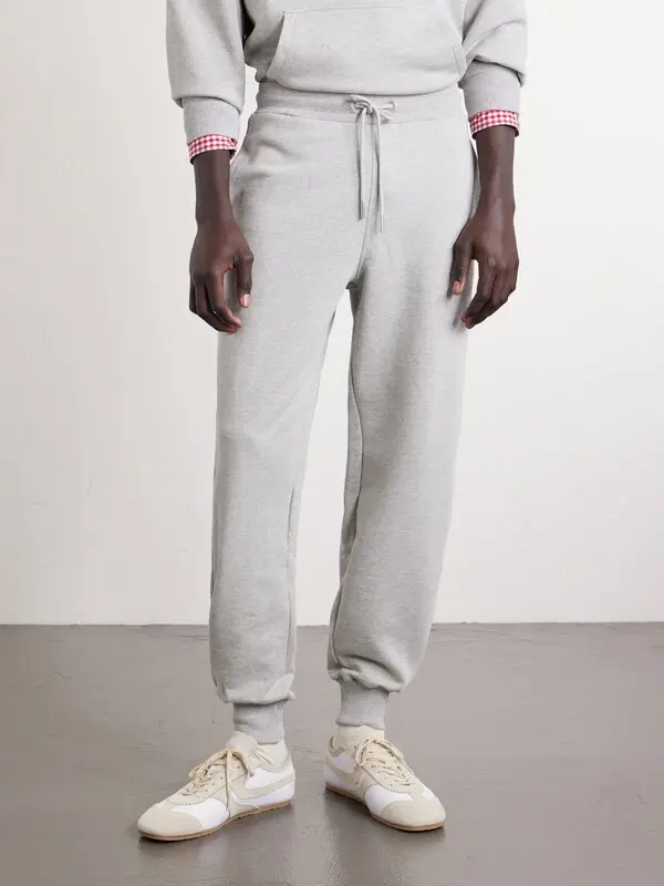 AMI Paris Logo-embroidered Cotton-french Terry Sweatpants