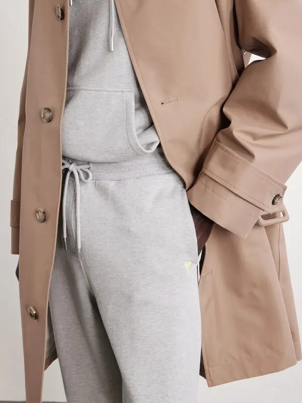 AMI Paris Logo-embroidered Cotton-french Terry Sweatpants