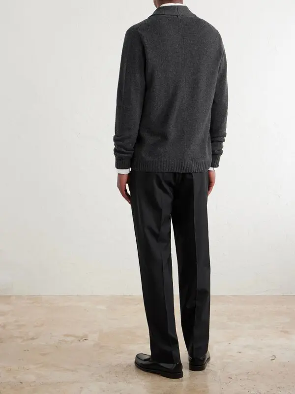 John Smedley Shawl Collar Recycled Cashmere And Merino Wool-blend Cardigan - Gray