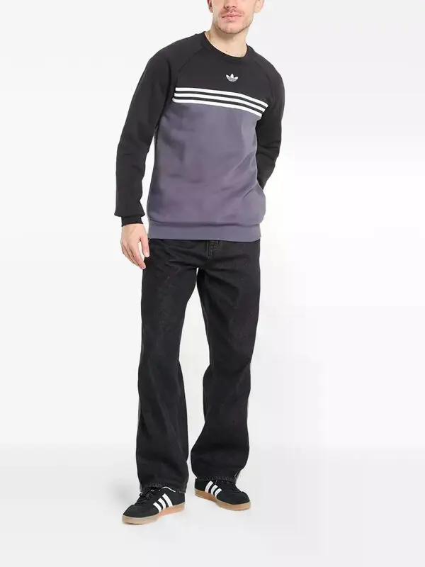 Adidas Crew Neck Sweatshirt With Stripe Detail