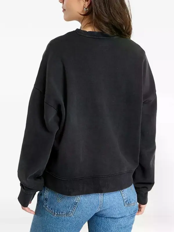 Guess Logo Print Crewneck Sweatshirt - Black