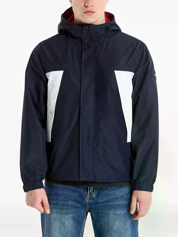 Tommy Hilfiger Reversible Hooded Jacket With Color-block Panel