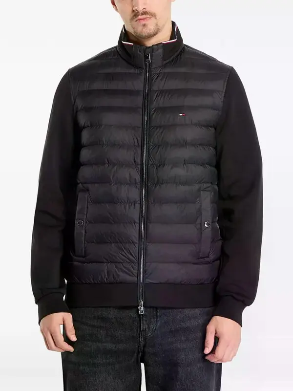 Tommy Hilfiger Quilted Panel Zip-up Jacket - Black