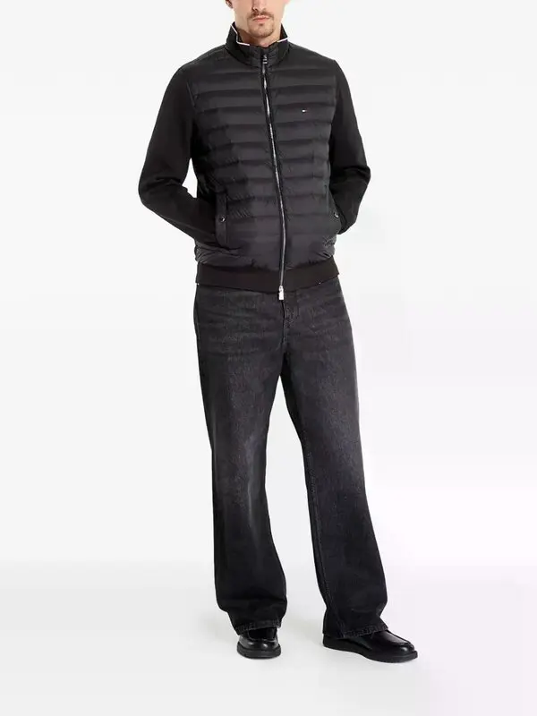 Tommy Hilfiger Quilted Panel Zip-up Jacket - Black