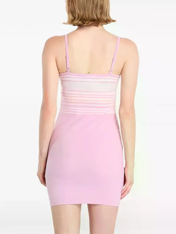 Guess Striped Logo Embroidered Mini Dress