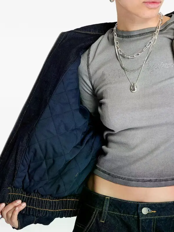 Guess Logo Embroidered Zip Jacket