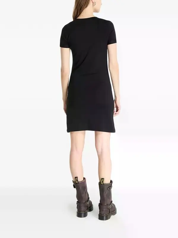 EA7 Crewneck Mini Dress With Logo Detail - Black