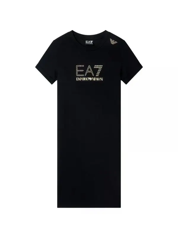 EA7 Crewneck Mini Dress With Logo Detail