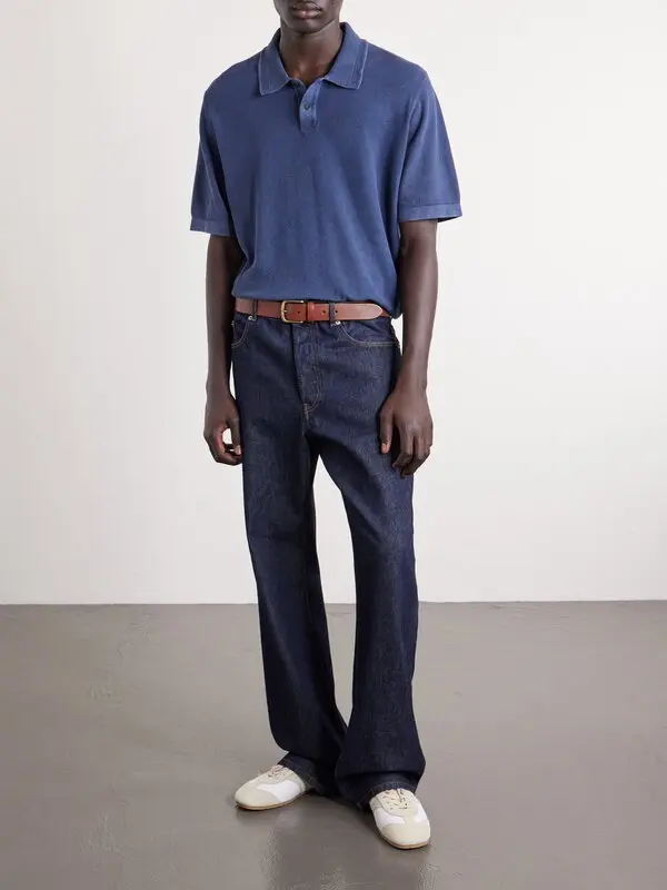 CORRIDOR Cotton-piqué Polo Shirt - Blue