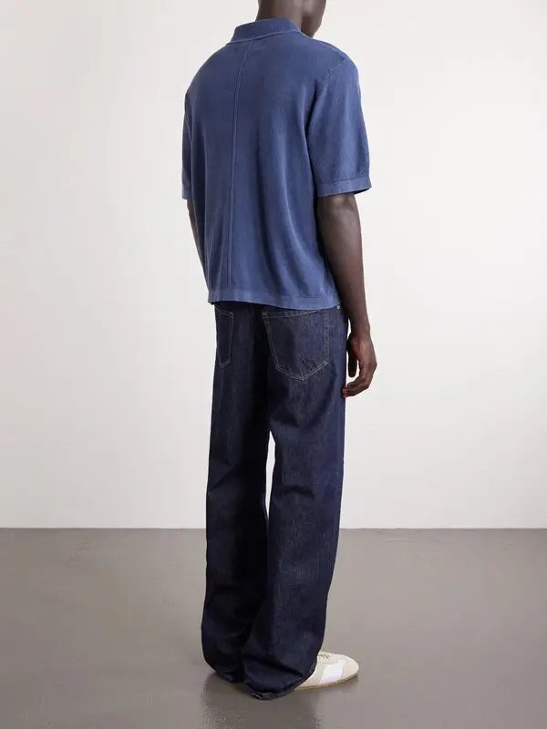 CORRIDOR Cotton-piqué Polo Shirt - Blue