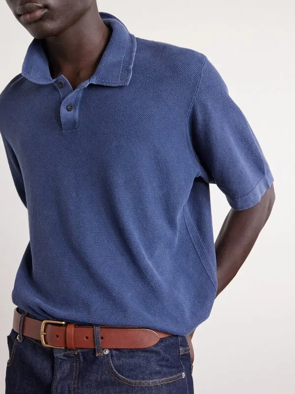 CORRIDOR Cotton-piqué Polo Shirt - Blue