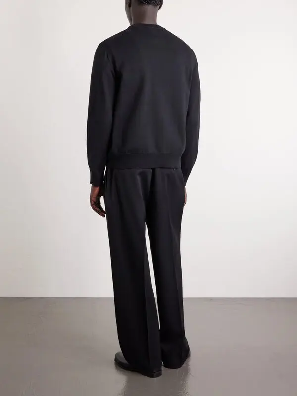 Givenchy Logo Intarsia Cotton-blend Sweater - Black