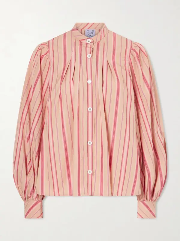 Thierry Colson Yana Striped Cotton-poplin Blouse