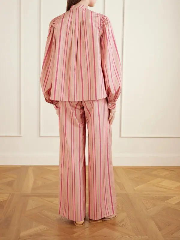 Thierry Colson Yana Striped Cotton-poplin Blouse