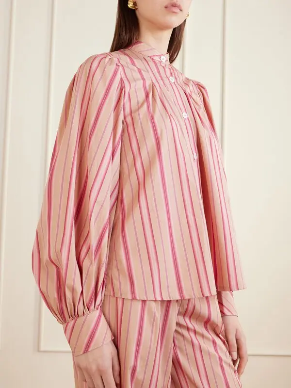 Thierry Colson Yana Striped Cotton-poplin Blouse