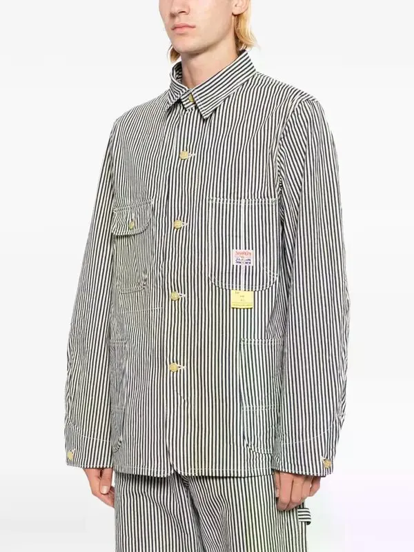SUGAR CANE JEANS Striped Denim Jacket
