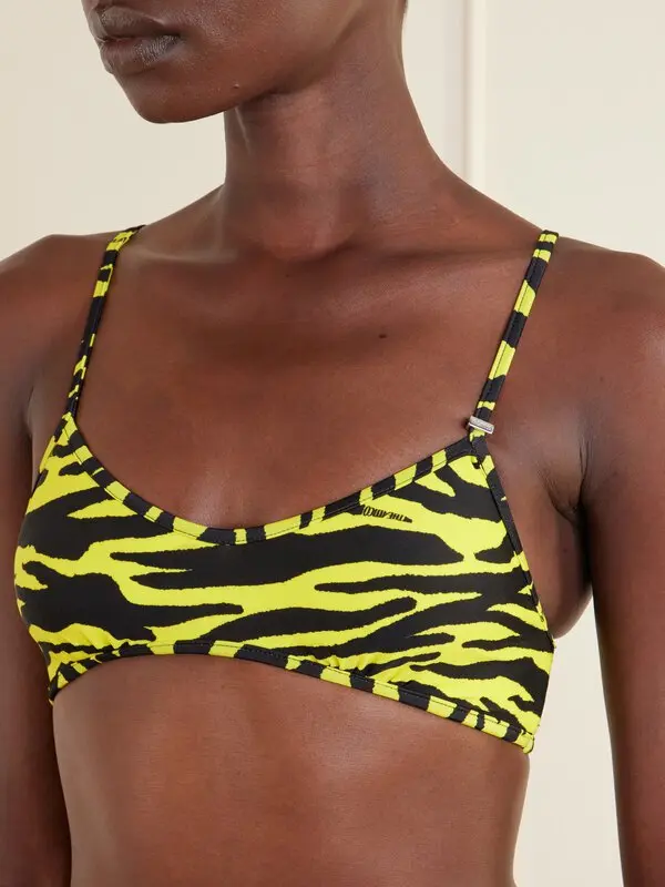 Attico Animal Print Triangle Bikini