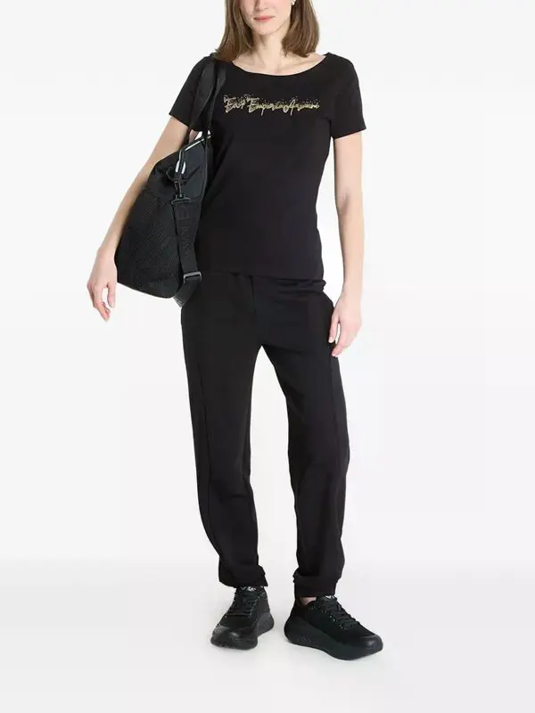 EA7 Emporio Armani Rhinestone Embellished T-shirt