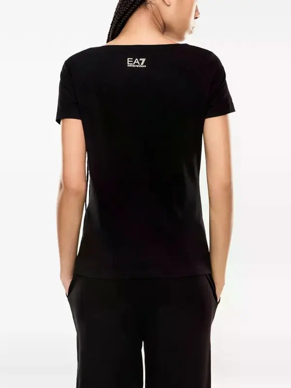 EA7 Emporio Armani Rhinestone Embellished T-shirt