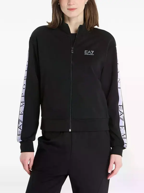 EA7 Natural Vent Zip-up Sweatshirt With Logo Tape