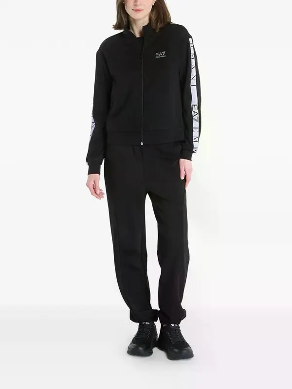 EA7 Natural Vent Zip-up Sweatshirt With Logo Tape
