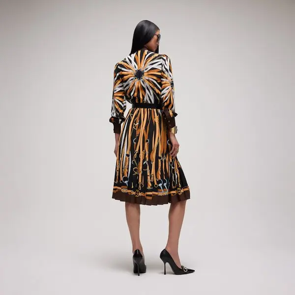 Gucci Printed Silk Chemisier Dress