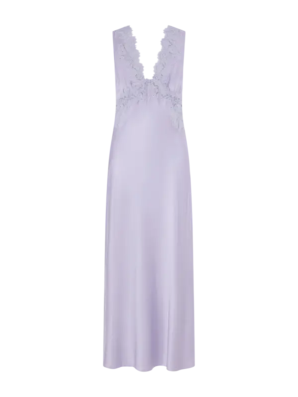 Rixo Lysandra Lace-trimmed Satin Maxi Dress - Blue