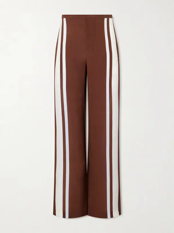 SIR. Marais Striped Silk Straight-leg Pants