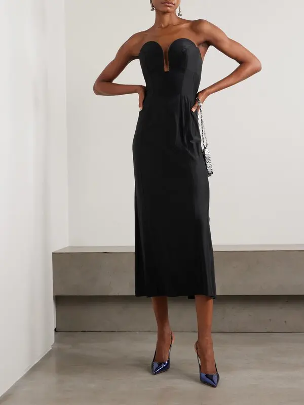 Rabanne Strapless Stretch-jersey Midi Dress