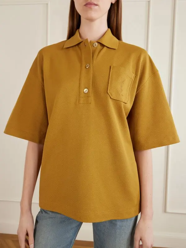 Saint Laurent Cotton-piqué Polo Shirt