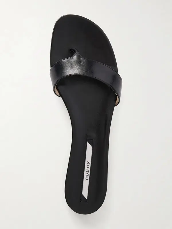 CHRISTEN Helix Leather Thong Sandals