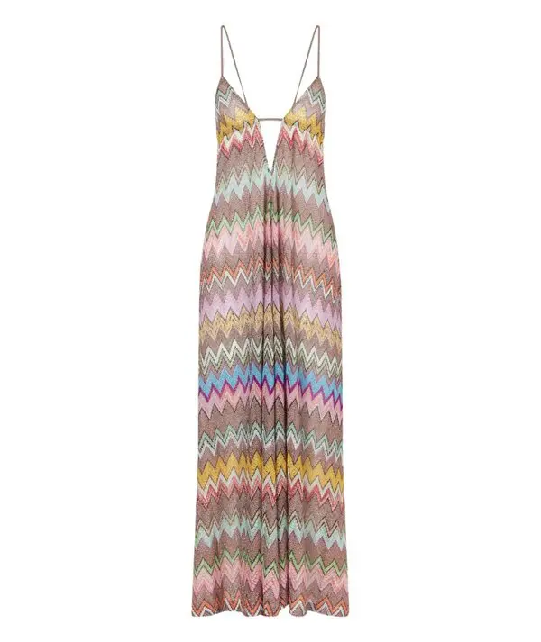 Missoni Metallic Striped Crochet-knit Maxi Coverup - Multi